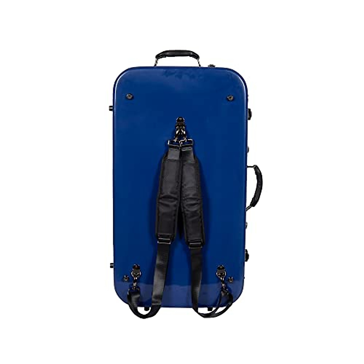 Crossrock Fiberglass Double Case-Accommodates 1 Violin and 15~16.5" Viola-Includes TSA Lock, Protective Blanket, Hygrometer, Removable Shoulder Straps-Navy Blue(CRF2020DVLNVBL)