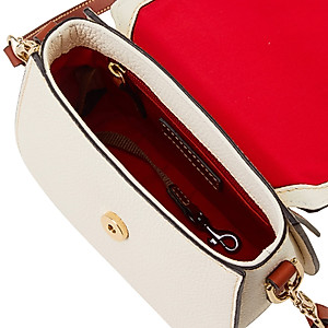 Dooney & Bourke Handbag, Pebble Grain Saddle Bag Crossbody - White