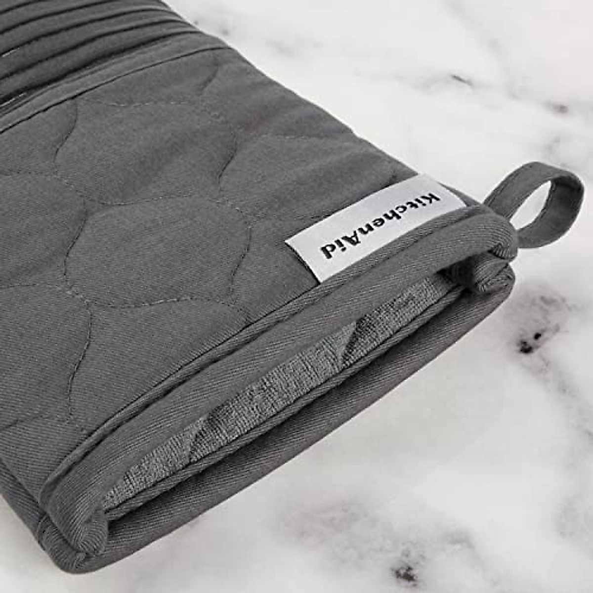 KitchenAid Onion Quilt KT OM PH Kitchen Towel, Oven Mitt & Potholder Set, Charcoal Grey