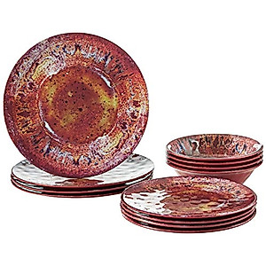 Certified International Radiance Red Melamine 12 pc Dinnerware Set