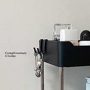 FIZZOQI Two Layers of Black Storage Shelf Display Rack Multifunctional Kitchen Finishing Rack Minimalist Desktop Rack Dormitory Makeup Finishing Rack