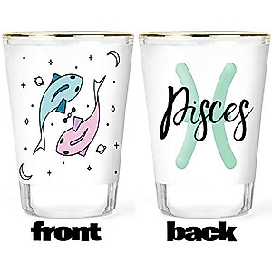 Zodiac Shot Glasses - Libra Shot Glass - Pisces Shot Glass - Sagittarius Shot Glass - Scorpio Shot Glass -Taurus Shot Glass - Virgo Shot Glass
