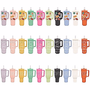 Stanley Tumbler Stickers for Water Bottles, 30 PCS Vinyl Waterproof Cute Stickers for Stanley Cup, Hydroflask, Laptop, Skateboard & Phone, Luggage Stickers for Teens Girls Kids