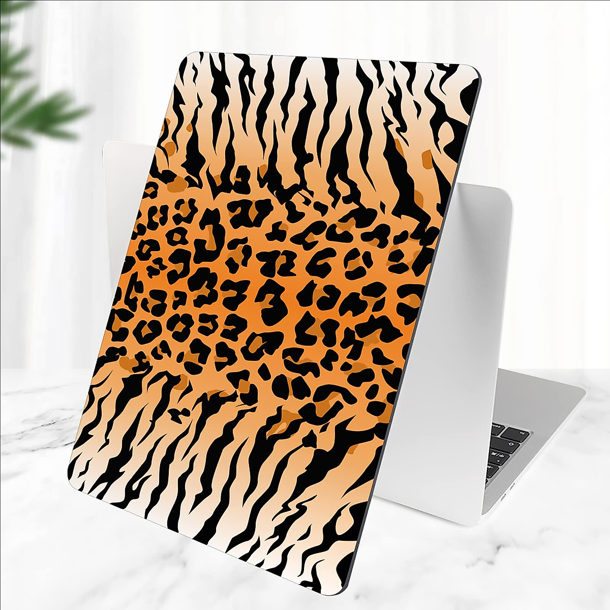 TWOLSKOO for 2021-2018 MacBook Air 13 inch Case A2337 M1 A2179 A1932, Hard Shell Case with Keyboard Skin & Screen Protector for MacBook Air 13.3 inch with Retina & Touch ID, Leopard & Tiger Texture