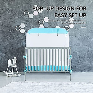 Porayhut Portable Baby Crib Net Safety Mesh Tent,Pop up Infant Mosquito Net, See Through Canopy Netting Cover for Baby&Toddler to Keep Baby from Climbing Out.