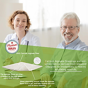 MarvellHealth Calcium Alginate Dressing & Honey Calcium Alginate Dressing, Soft & Conformable