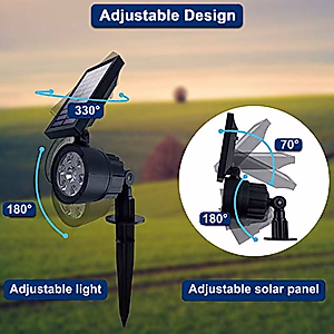 Westinghouse 2-in-1 Solar Spot Lights Outdoor, Auto on/Off Decorative Solar Landscape Spotlights, Weather Resistant Wall Lights for Pool Yard Porch Garden Driveway Walkway, 2 Pack, White Light