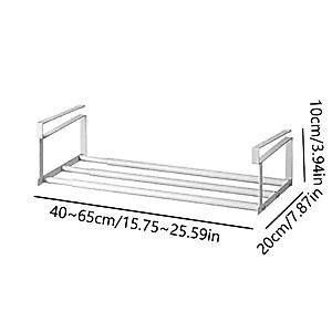 Generic 1PCS Shoe Storage Rack,Retractable Shoe Cabinet Simple Partition Shoe Tray Multi-Purpose Cabinet Class Shelves Hanging Shoe Basket(White), AM0XEB0L07TUS
