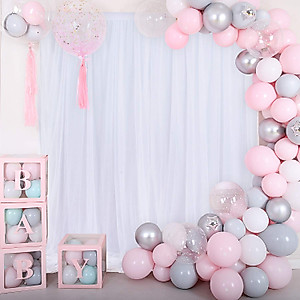 White Tulle Backdrop Curtain for Parties Wedding Baby Shower White Sheer Background for Bridal Shower Photography Props Gender Reveal Backdrop Drapes 5 ft X 7 ft