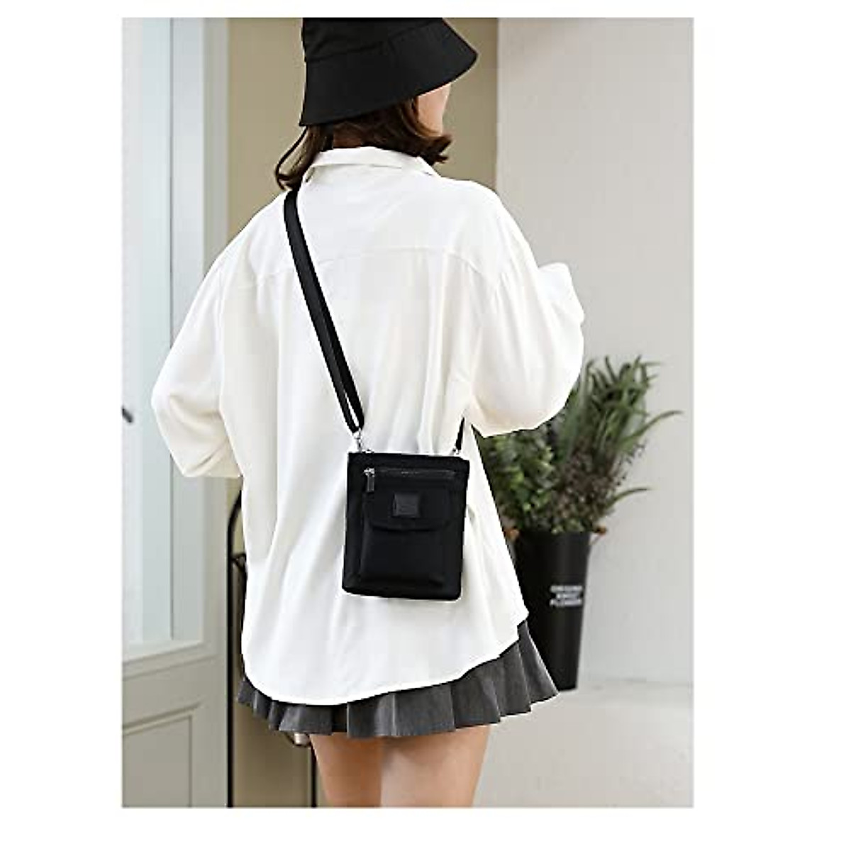 AOCINA Small Crossbody Bags for Women Small Canvas Purses for Teen Girls Lightweight Mini Purse Bag (Nylon-Green)