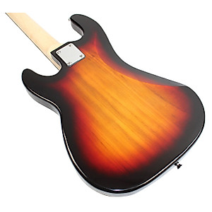 Stedman Pro Beginner Series Bass Guitar Bundle with 15-Watt Amp, Gig Bag, Instrument Cable, Strap, Picks, and Polishing Cloth - Sunburst