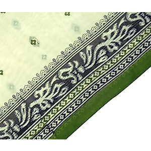 Peegli Cream Vintage Saree Floral Printed Dress Material Georgette Recycled Fabric Sari