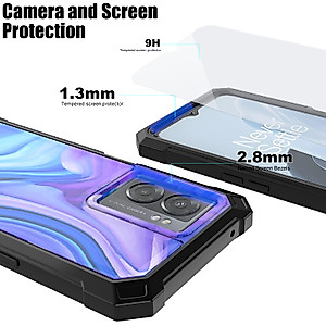 Ailiber Case for One Plus Nord N300 5G, Oppo A77 5G Case with Screen Protector, Dual Layer Structure Protection, Shockproof Corner TPU Bumper, Military Grade Phone Cover for 1 Plus N300 5G-Blue Purple
