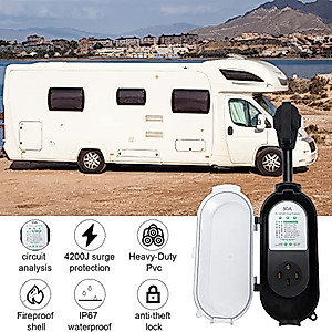 RV Surge Protector 50 Amp Portable RV Smart Surge Protector with ETL/ Waterproof Cover guard full protection for Rv/ Camper accessories/ Travel trailers Monitor with Surge Protection(4200 Joules)