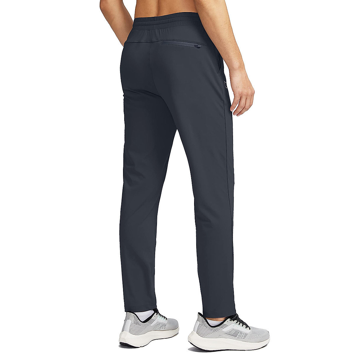 G Gradual Mens Sweatpants Zipper Pockets Tapered Track Athletic Pants for Running, Exercise, Workout (Dark Grey, Medium)