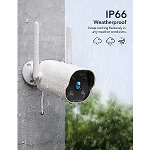 GNCC 2K Outdoor Camera for Home Security, 3MP WiFi Security Camera, Motion Detection Siren, 2K Night Vision, IP65 Waterproof, 2.4Ghz WiFi,SD&Cloud Storage, APP Remotely Control, T1Pro