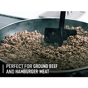 Zulay Kitchen Meat Chopper for Ground Beef and Ground Beef Smasher - Durable Hamburger Chopper, Non-Scratch Meat Masher - Versatile Ground Meat Chopper and Meat Masher Ground Beef (Black)