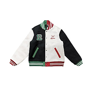 MARLLEGEBEE Ranboo New Logo Dream Team SMP Long Sleeve Varsity Jackets Women Men Baseball Uniform Button Jacket (JL03194A01-B308,M)