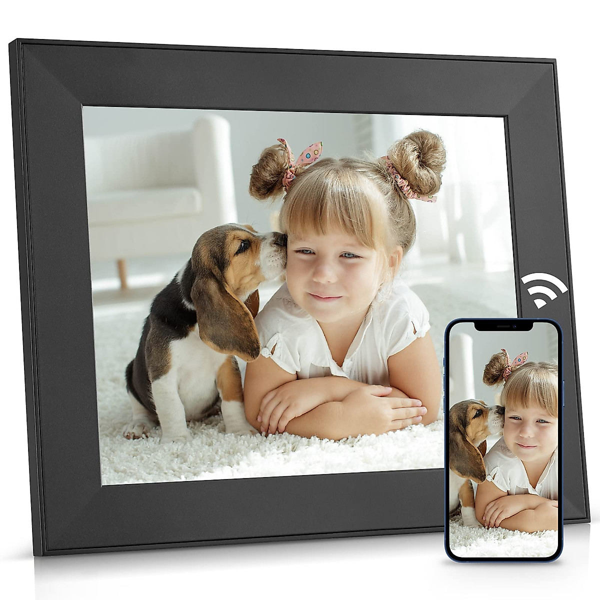 NexFoto 32GB Smart WiFi Digital Picture Frame, Electronic Photo Frame with IPS Touch Screen, Instantly Share Photos Videos via App, Motion Sensor, Gift for Grandparents