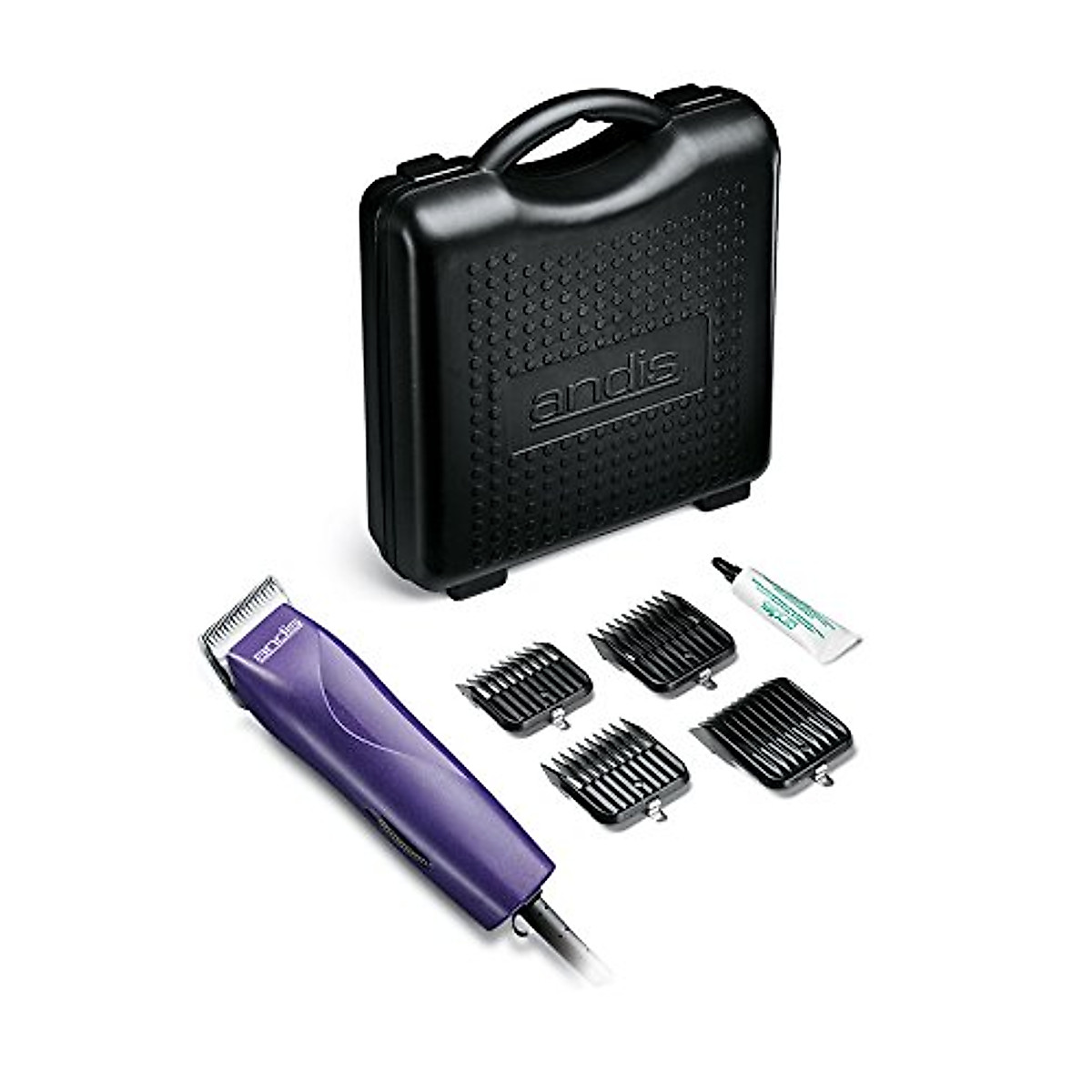 Andis 21420 EasyClip Pro-Animal 7-Piece Detachable Blade Clipper Kit, Animal/Dog Grooming, Purple MBG-2