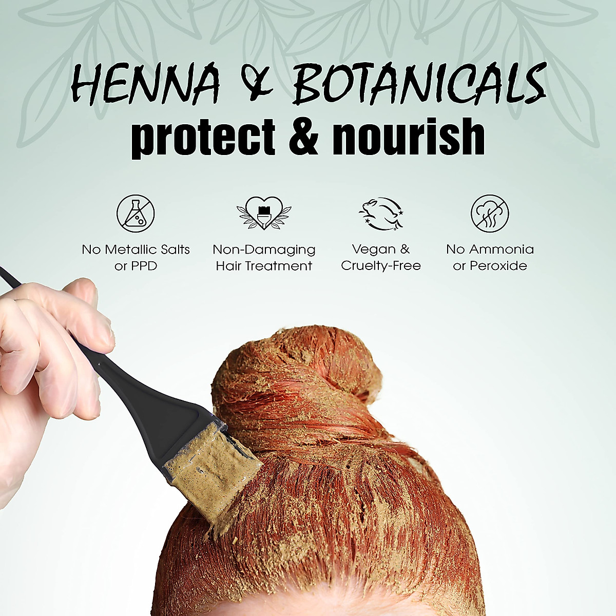 Light Mountain Henna Hair Color & Conditioner – Red Hair Dye, Organic Henna Leaf Powder and Botanicals, Chemical-Free, Semi-Permanent Hair Color + 4 Hair Clips