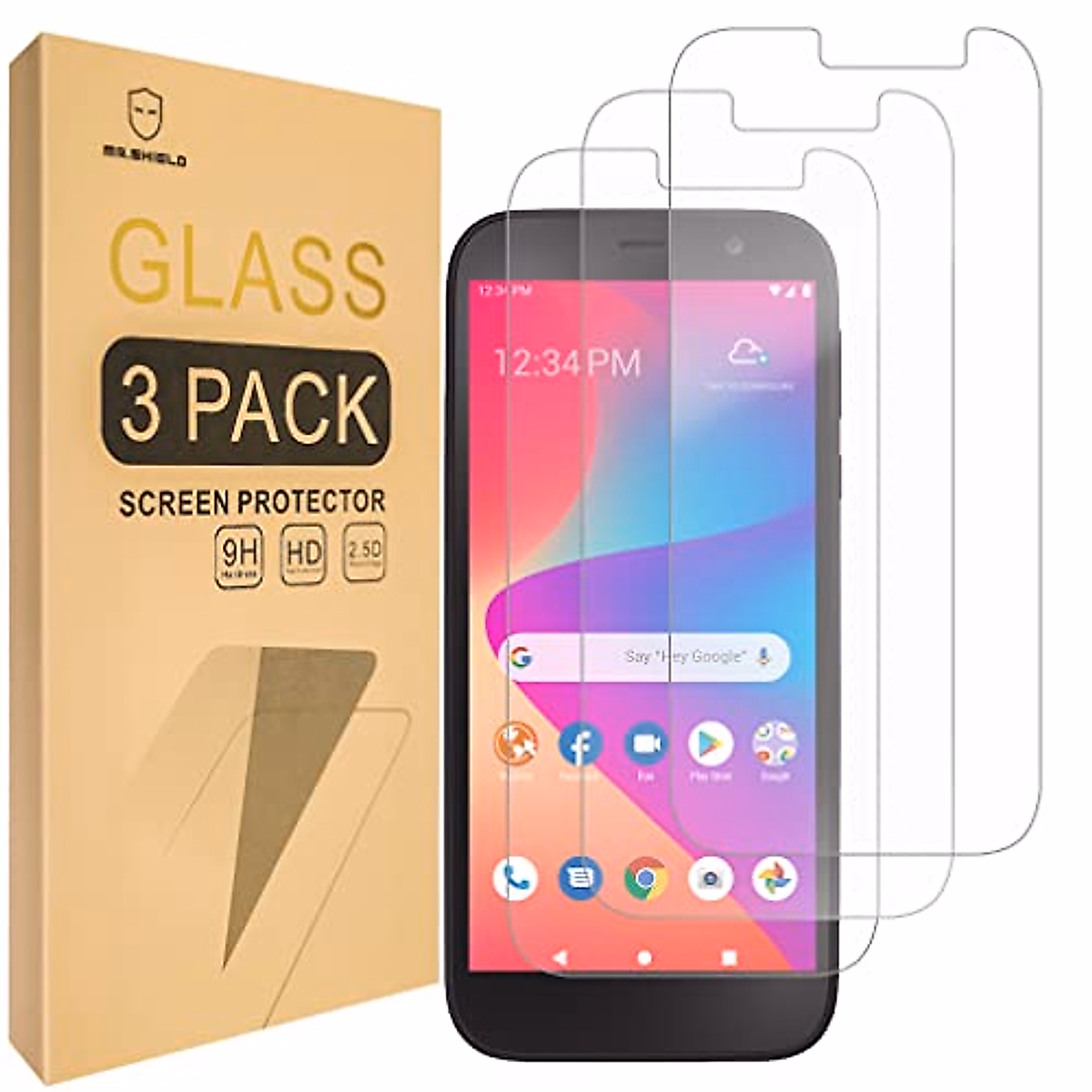 Mr.Shield [3-Pack] Designed For Tracfone BLU View 2 [Tempered Glass] [Japan Glass with 9H Hardness] Screen Protector with Lifetime Replacement