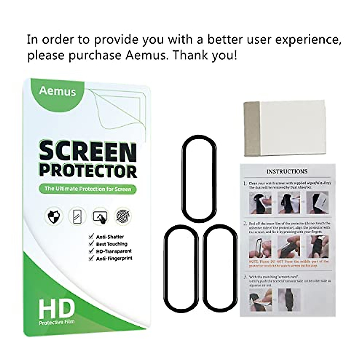 Aemus Compatible for Xiaomi Mi Band 7 Screen Protector (3 Pack) 3D Curved Soft Edge Protective Film NFC Mi Band 8 Protective Film HD anti-scratch