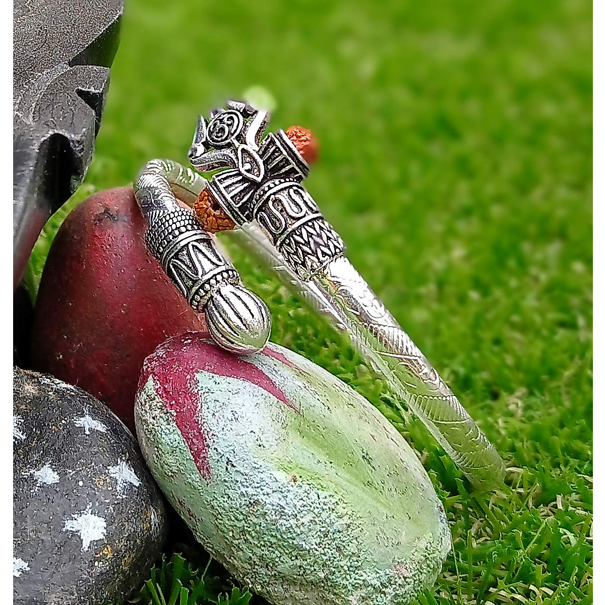 Wonder Care WC Shiv Bracelet Cuff Kada for men| Lord Shiva Bahubali Brass Bracelet for men| Religious Brass Shiv kada | Free size Bracelet For Mahashivratri | Mahadev Bracelet Pack of 2