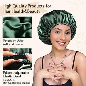 YANIBEST Double Layer Satin Bonnet Silk Bonnet Adjustable Hair Bonnet for Sleeping Hair Bonnets for Women Curly Natural Hair
