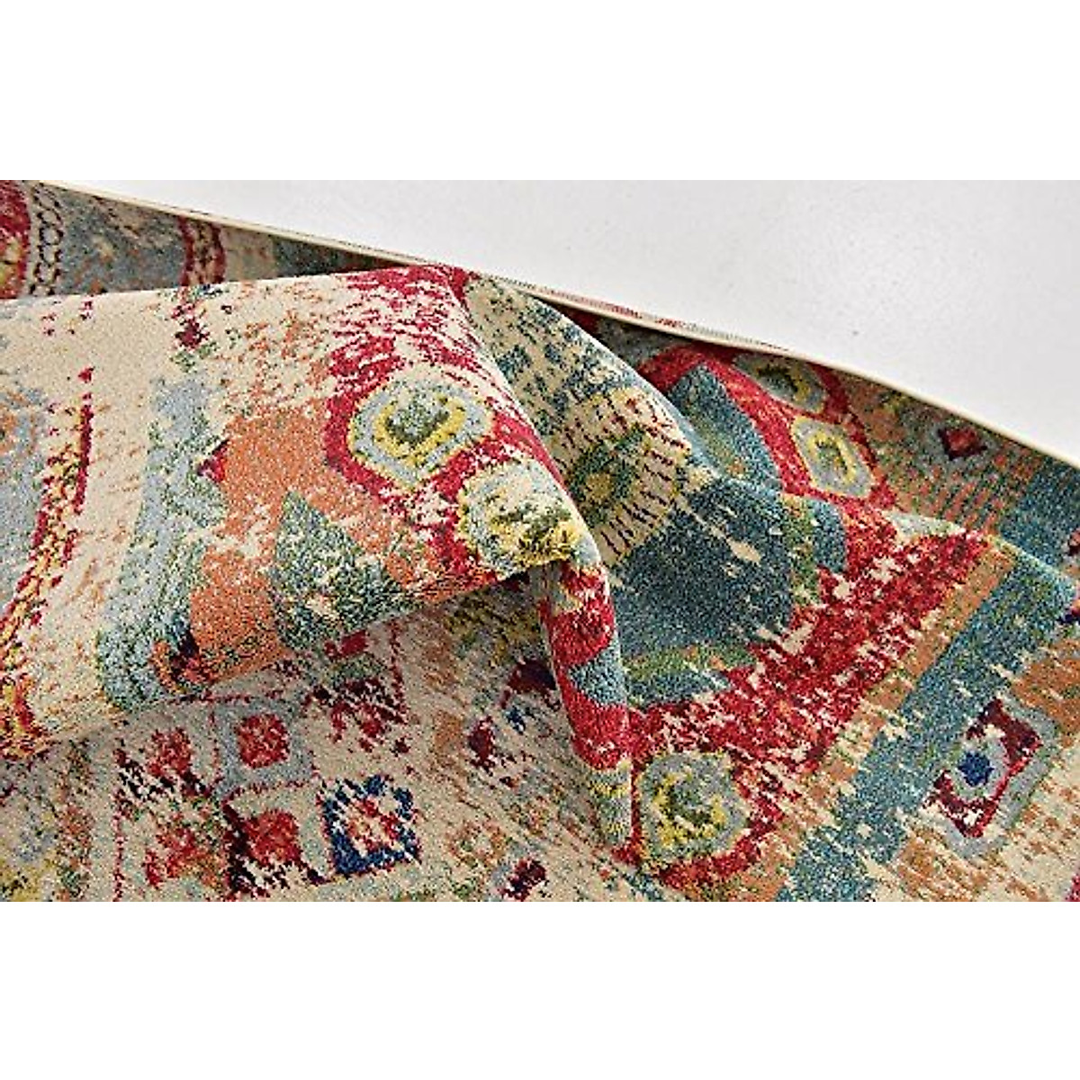 Unique Loom Sedona Collection Distressed, Southwester, Over-Dyed, Vintage Area Rug, 9' 0" x 12' 0", Blue/Beige