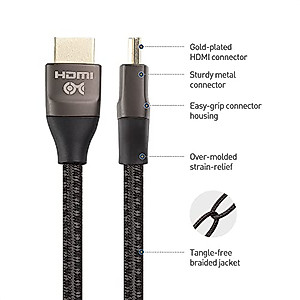Cable Matters Premium Braided 48Gbps Ultra HD 8K HDMI Cable 6.6 ft / 2m with 8K @120Hz, 4K @240Hz and HDR Support for PS5, Xbox Series X/S, RTX3080 / 3090, RX 6800/6900, Apple TV and More in Black