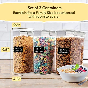 Cereal Container Storage Set - 4 Piece Airtight Food Storage Containers. BPA Free Dispenser Storage Container Set with Free Labels & Pen - by Simple Gourmet…