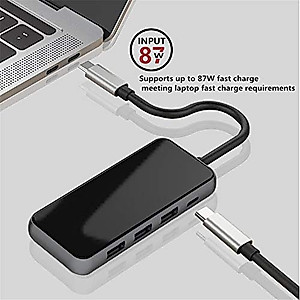 ZPLJ High-Speed USB C Adapter Expansion Dock Station 8 in-1 USB C Hub with Ethernet Port 4K HDMI PD Charging 3 USB 3.0 Ports Support SD TF Card Reader Compatible Portable