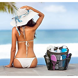 Attmu Mesh Shower Caddy Portable for College Dorm Room Essentials with 8 Pockets, Hanging Shower Caddy Basket Tote Bag Toiletry Accessories for Bathroom