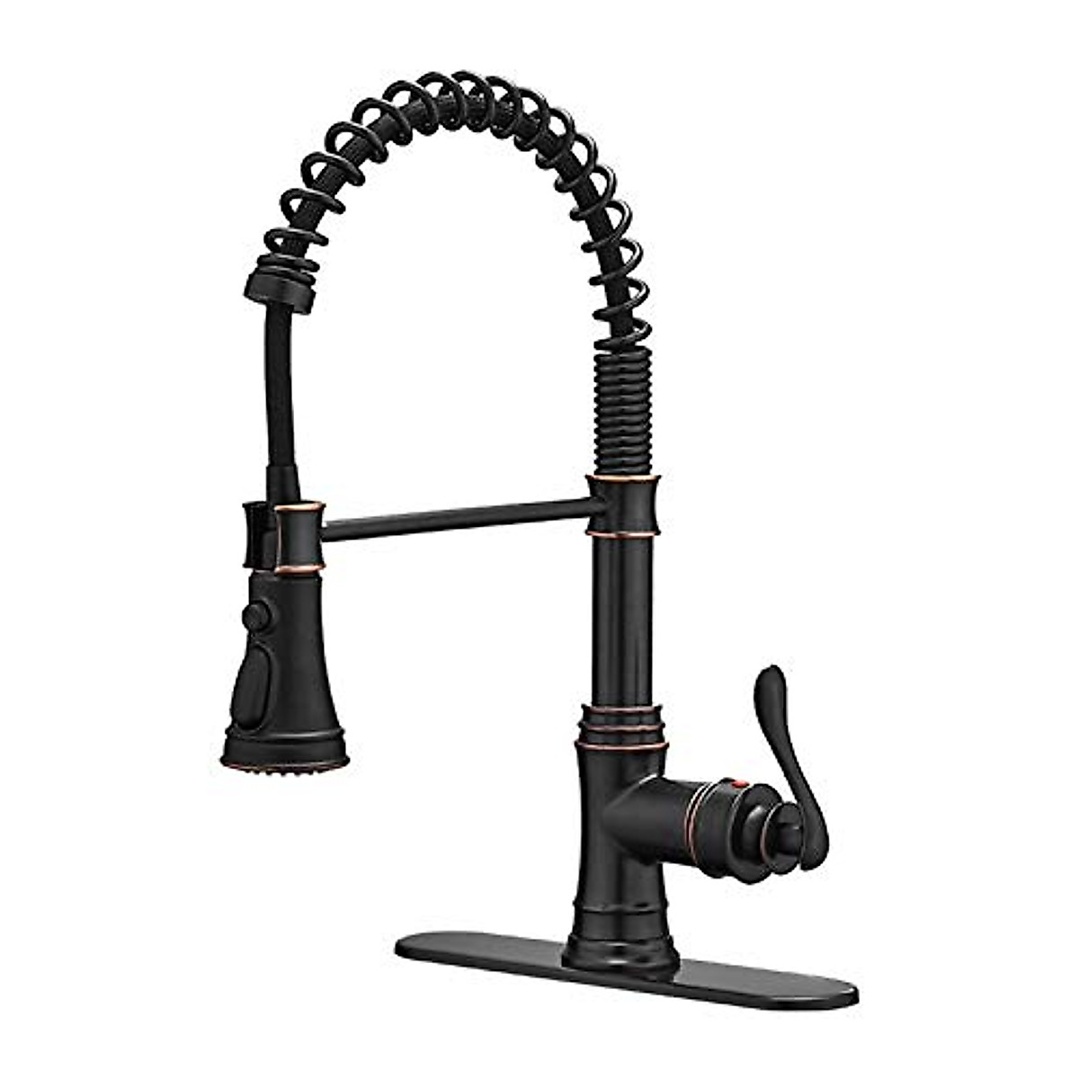BWE Oil Rubbed Bronze Deck Mount Kitchen Faucet with Spray, Sweep, and Stream Modes