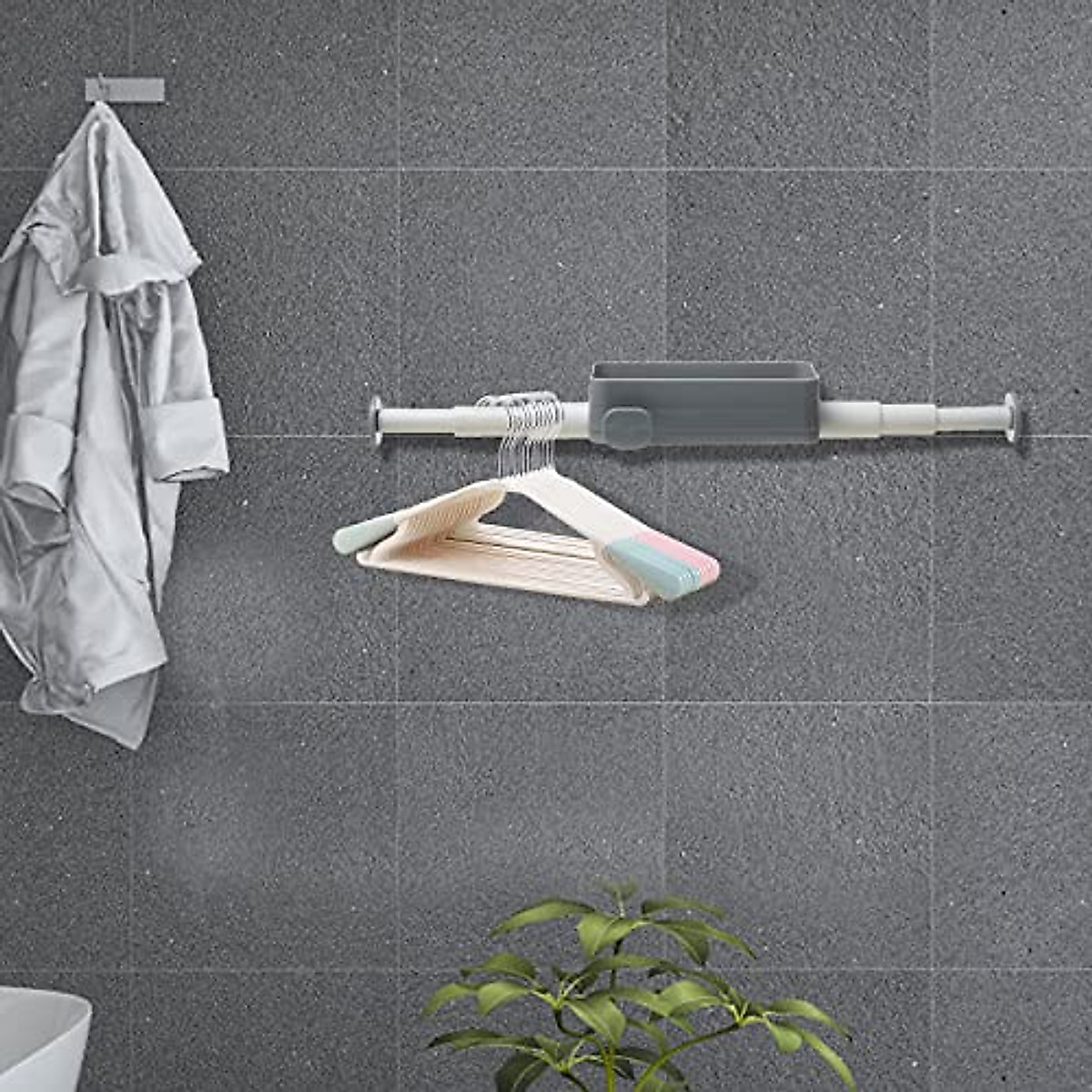 Hanger Organizer, Wall Mount Clothes Rack Organizer for Washing Machine, Hanger Stacker for Closet Laundry Room, Smart Way to Save Closet Space, Organizer Anti-Slip Grey