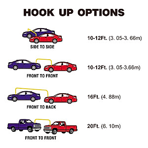 CARTMAN 4 Gauge 16 Feet Jumper Cables 300AMP Heavy Duty Booster Cable in Carry Bag