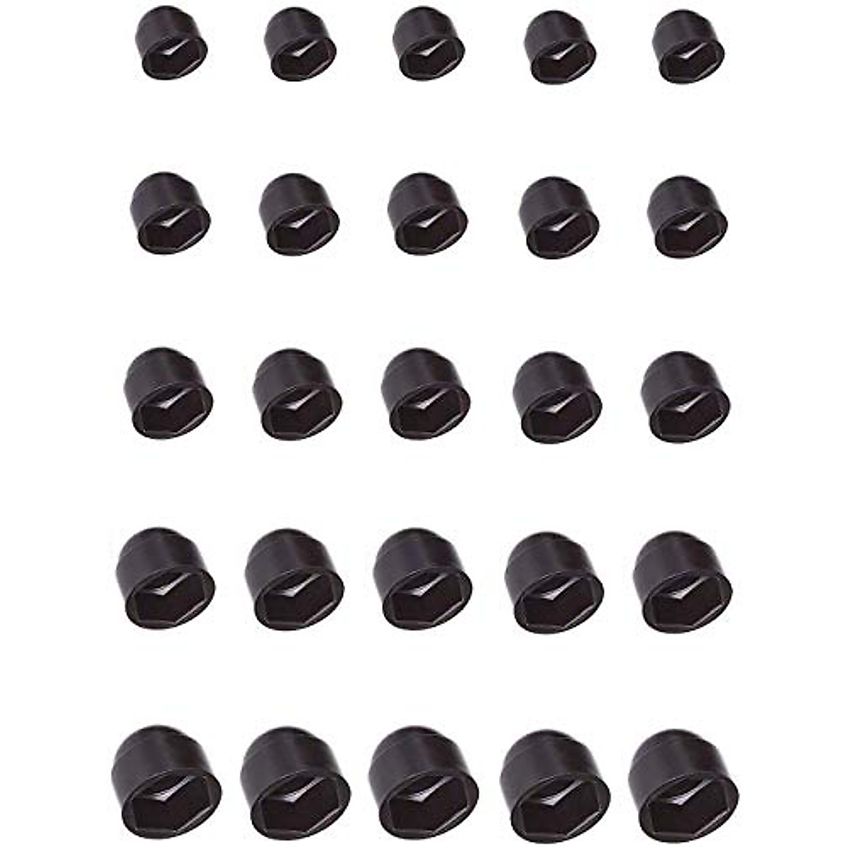 5x HEX NUT COVER CAP M4 TO M30 PROTECTION BOLT ROUND HEXAGON DOME BLACK SCREW HEAD CAR PLASTIC (Diameter M30 / Hex 46mm)