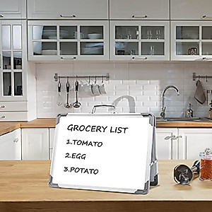 Small Dry Erase White Board - 12" x 16"Mini Desktop Double Sided Whiteboard, Foldable Magnetic Board for Kids Drawing, for School, Office, and Home.…