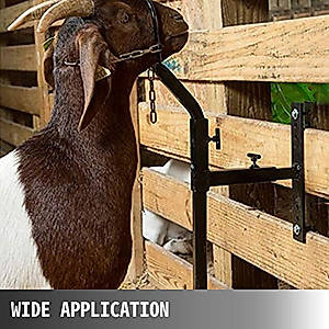 VEVOR Livestock Stand Steel Gate Attachment Nose Loop Headpiece, 9.8inch Height and Trimming Stand 5.9inch Length Adjustable, Nose Loop Goat Trimming Stands, Sheep Shearing Stand, for Sheep & Goats