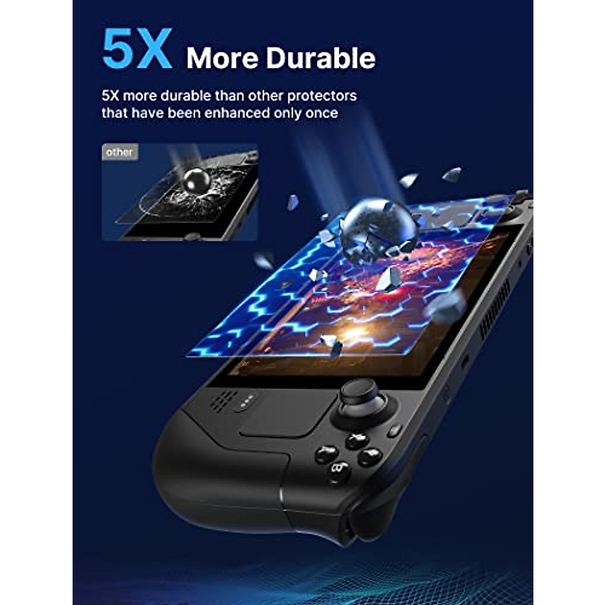 JSAUX 2-Pack Steam Deck Screen Protector, Ultra HD Glass Protector 9H Hardness Easy to Install with Guiding Frame Scratch Resistant Tempered Glass for Steam Deck/Steam Deck OLED, Come with Toolkits