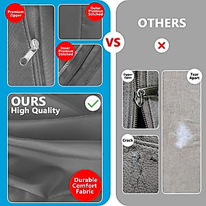 SUSIE'S GARDEN 9p Patio Cushion Covers Outdoor Patio Cushions Covers Replacement Waterproof with Zipper for 7 Pcs Patio Furniture Set, Slipcovers for Outdoor Cushions Covers Gravel Gray, Covers Only