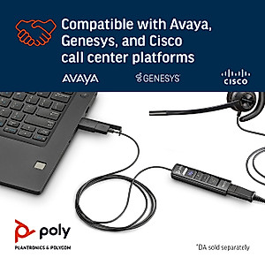 Poly - EncorePro 530 Quick Disconnect (QD) Headset (Plantronics) - Works with Poly Call Center Digital Adapters (Sold Separately) - Acoustic Hearing Protection - Over-the-Ear Wearing Style