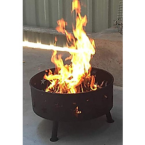 LEAYAN Garden Fire Pit Grill Bowl Grill Barbecue Rack Round Fire Pit, Bronze Fire Pit Metal Poker Iron,Mesh Ember and Spark Guard Screen Cover Household with Cover BBQ Cooking for Camping Backyard