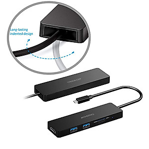 Achoro 5 in 1 Type C Hub Reader Combo - HD MI 4K Full HD SD TF 2 USB Ports Card Reader-Data Transfer USB C Hub Compatible with Laptop, MacBook Pro, iMac