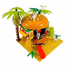 General Jim's Paradise Burger Modular Building Blocks Set | Intricate and Colorful Burger in Paradise Brick Building Experience