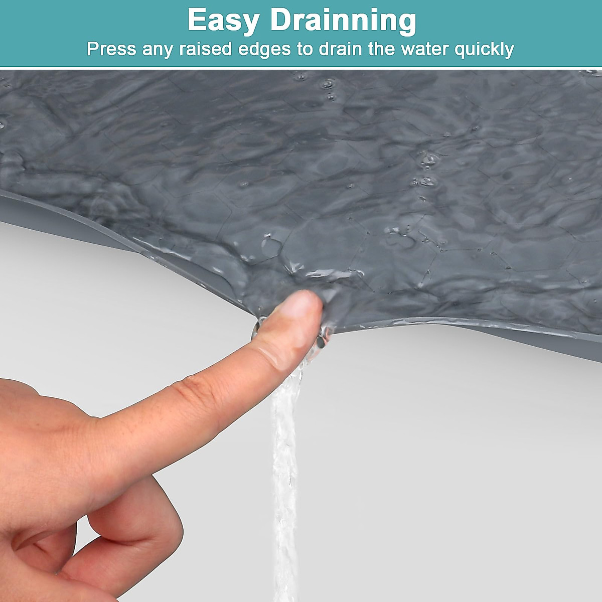 Under Sink Mats for Kitchen Waterproof, Silicone Under Kitchen Sink Mats and Protectors for 34" x 22" Cabinets, Under Sink Tray Organizer, Shelf Liners Cabinet Liner for Kitchen and Bathroom, Gray