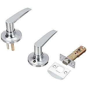 Prime-Line MP65250 Passage Lever, Fits 2-3/8in and 2-3/4in Backset, Satin Chrome, ADA, (1 set)