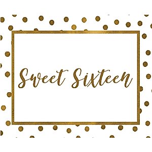 Happy 16th Birthday Guest Book (Landscape ~ Hardcover): Sweet Sixteen Guest book, party and birthday celebrations decor, memory book, 16th birthday, ... guestbook, celebration parties, messa