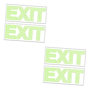 jojofuny 2sets Export Sticker Stickers Signs Sign Sticker Emergency Exit Sign Indicator Floor Sticker Exit Sticker Mall Supplies Way Indicator Sticker Warning Sticker Exit Decals 2sheets*2